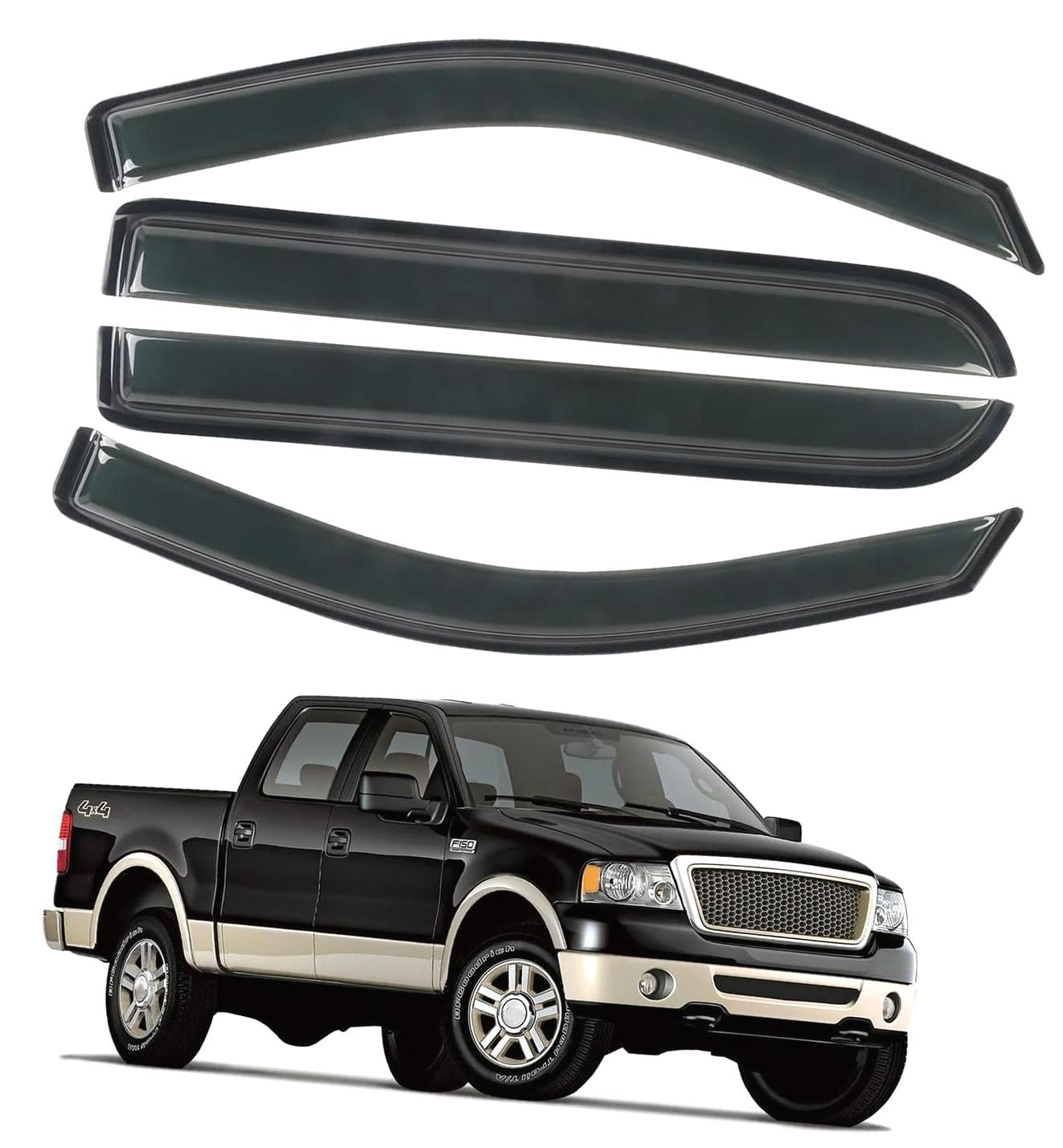 Wellsay Window Visors Rain Guards with 2004-2008 F150 SuperCrew ...