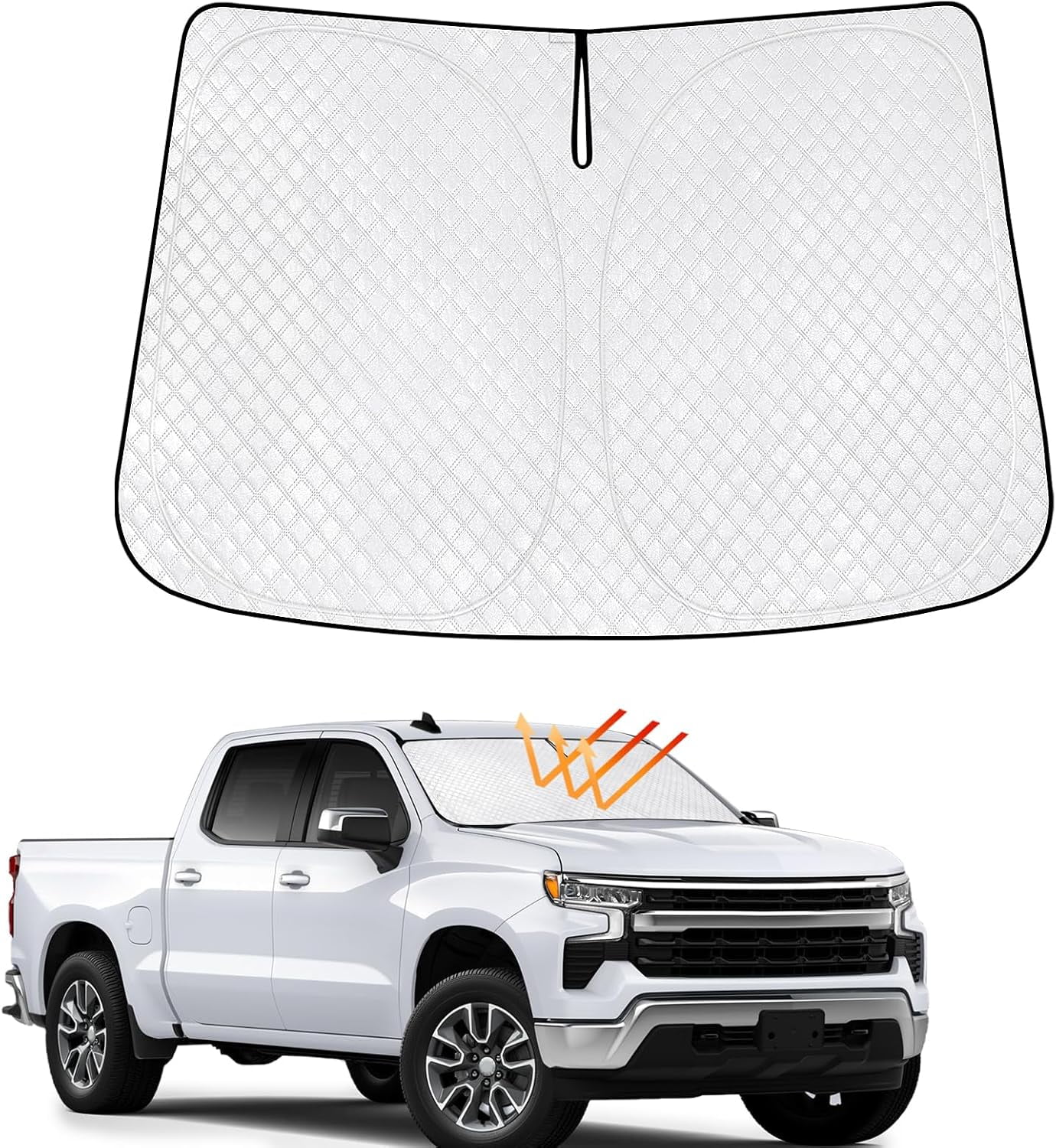 Wellsay Windshield Sun Shade Replacement for Chevy Silverado ...