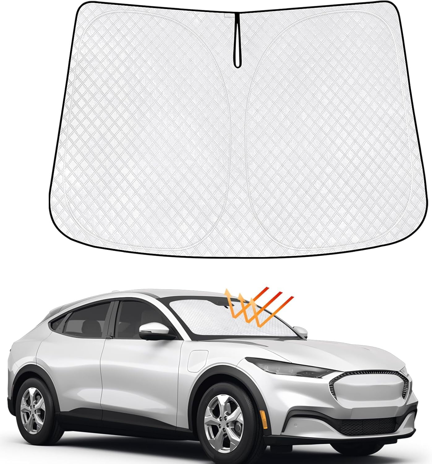 Wellsay Windshield Sun Shade Replacement for Ford Mustang Mach-E Accessories 2021 2022 2023 2024 ...