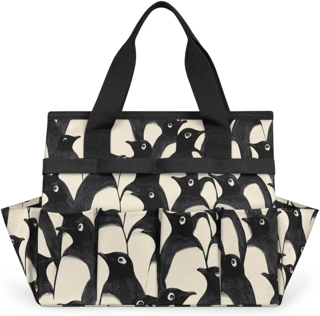 Wellsay Winter Penguins Garden Tool Storage Bag Waterof Vintage Black ...