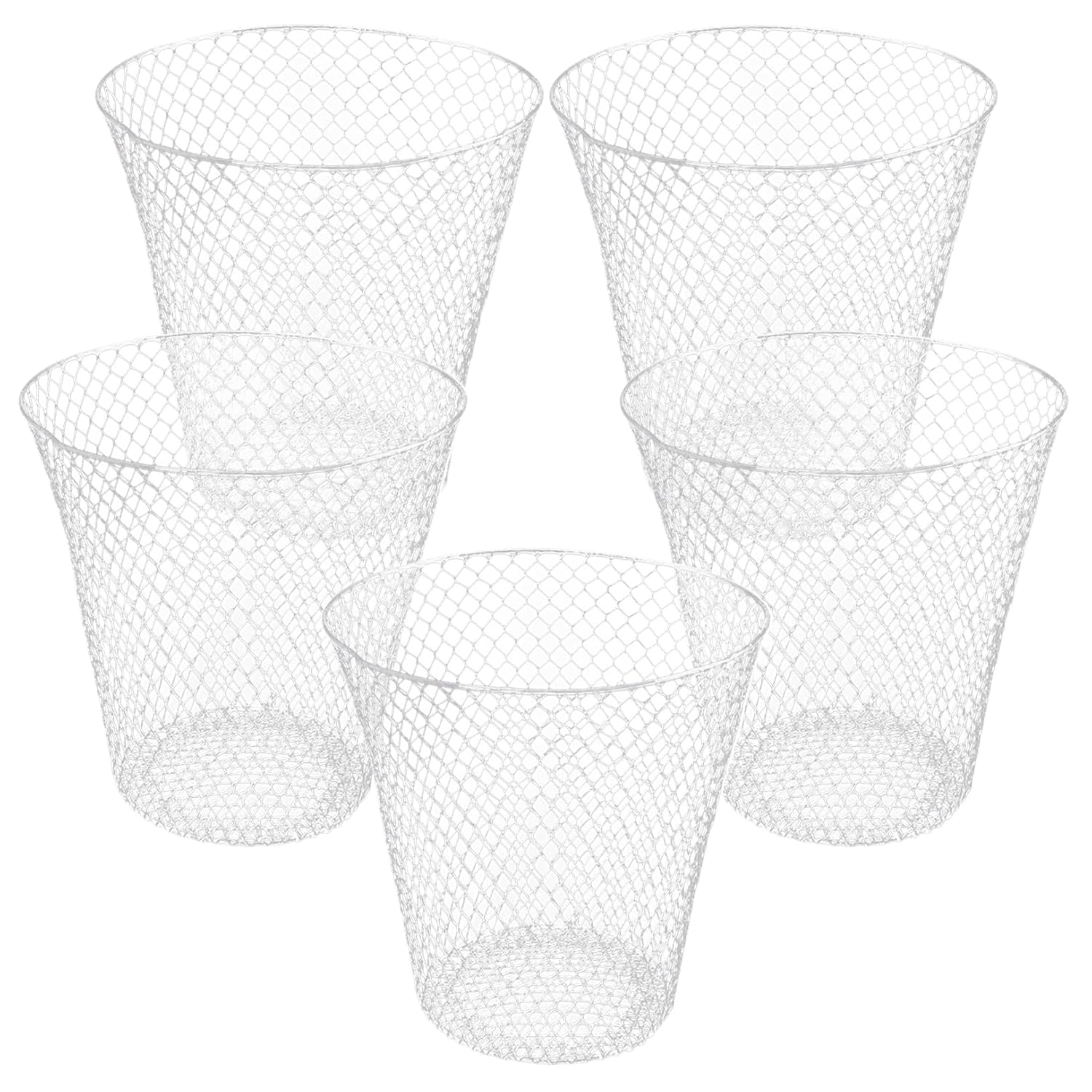 Wellsay Wire Mesh Round Waste Basket Wire Mesh Trash Can Wire Mesh ...