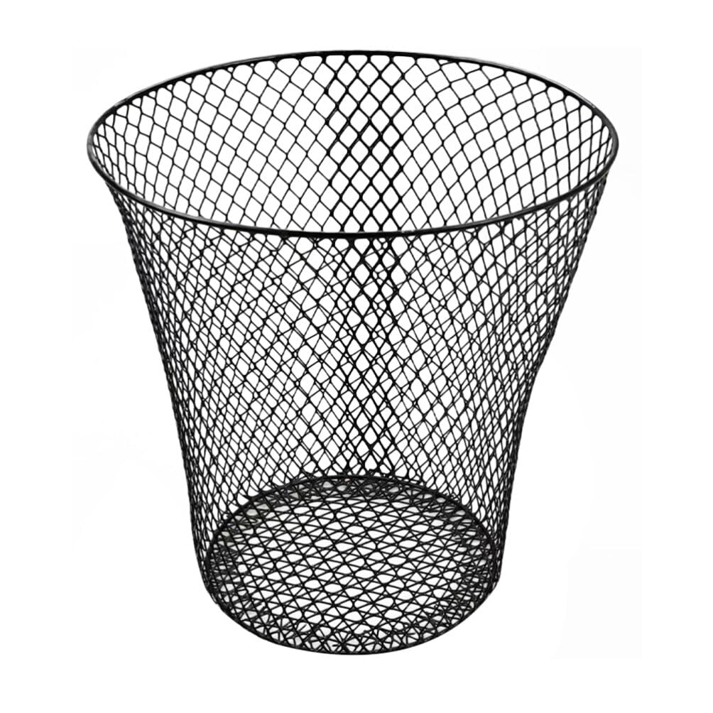 Wellsay Wire Mesh Waste Basket, Round Iron Trash Can Recycling Garbage ...