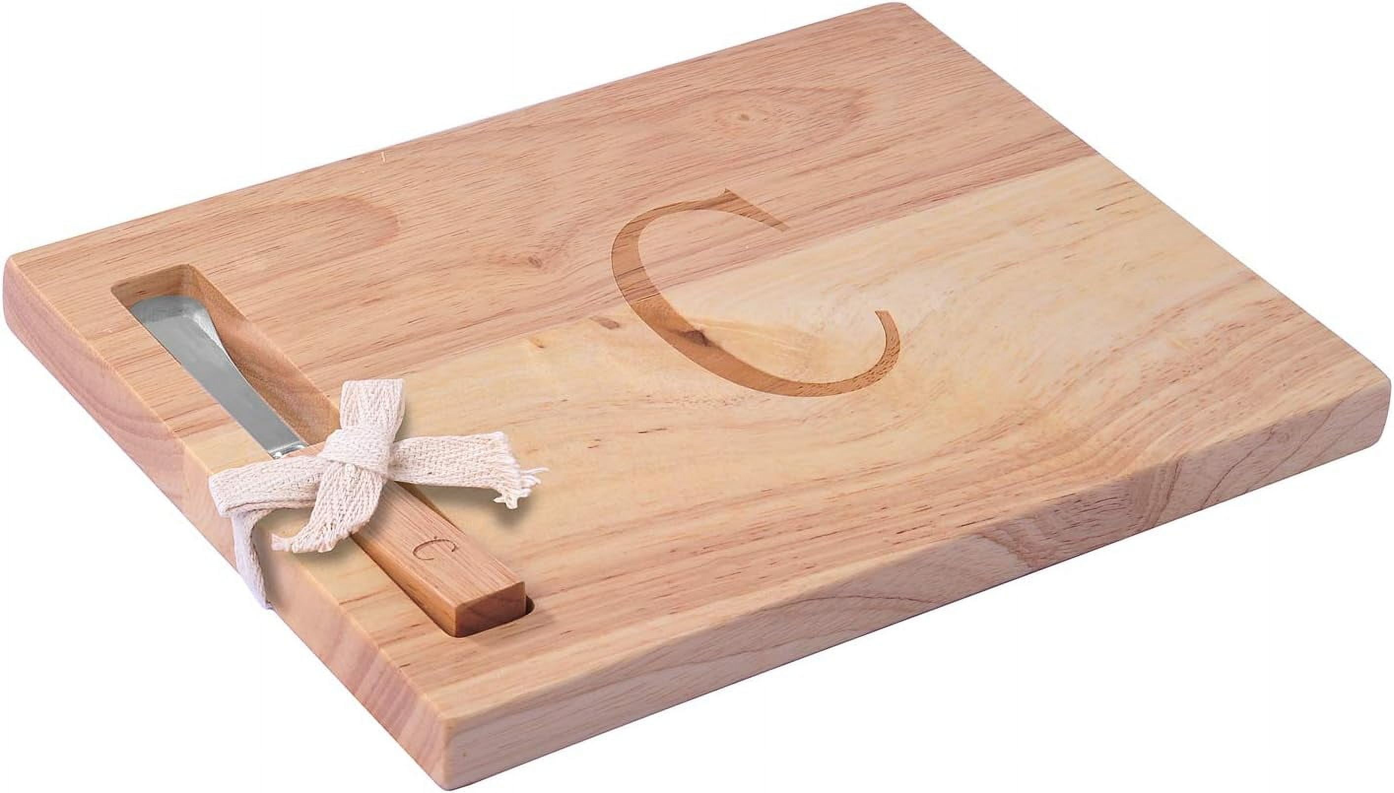 Wellsay Wood Charcuterie Board, Monogram Cheese Board 10 Inch, Initial ...