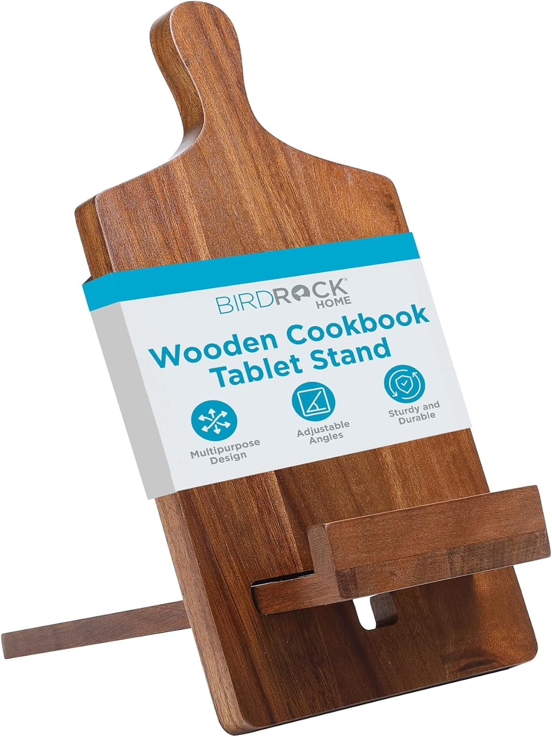 Wellsay Wooden Cookbook Tablet Stand for en Counter | Acacia Wood ...