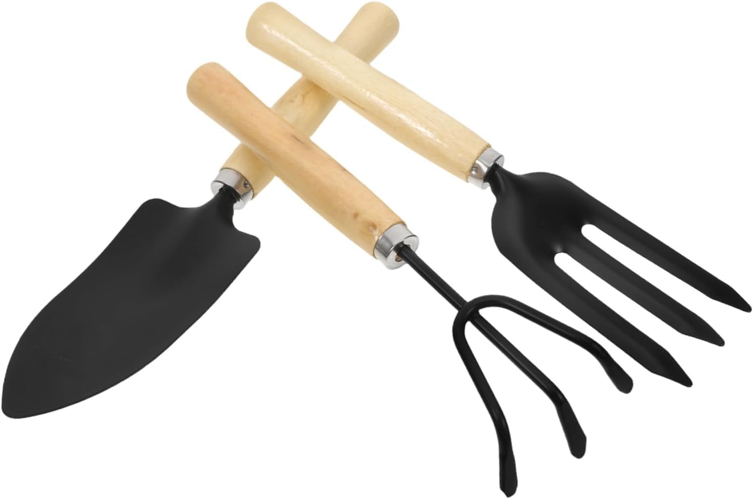 Wellsay Wooden Handle Garden Tool Set for Mini Shovel Rake and Spade ...