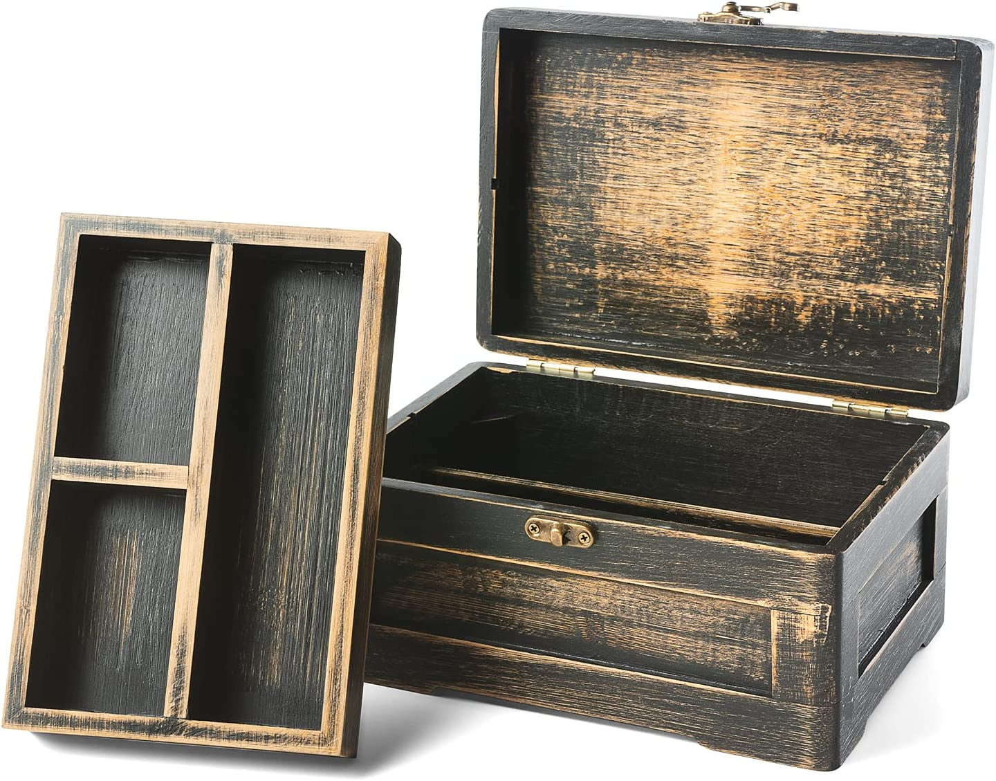 Wellsay Wooden Stash Box with Rolling Tray Stash Box Combo to Organise ...
