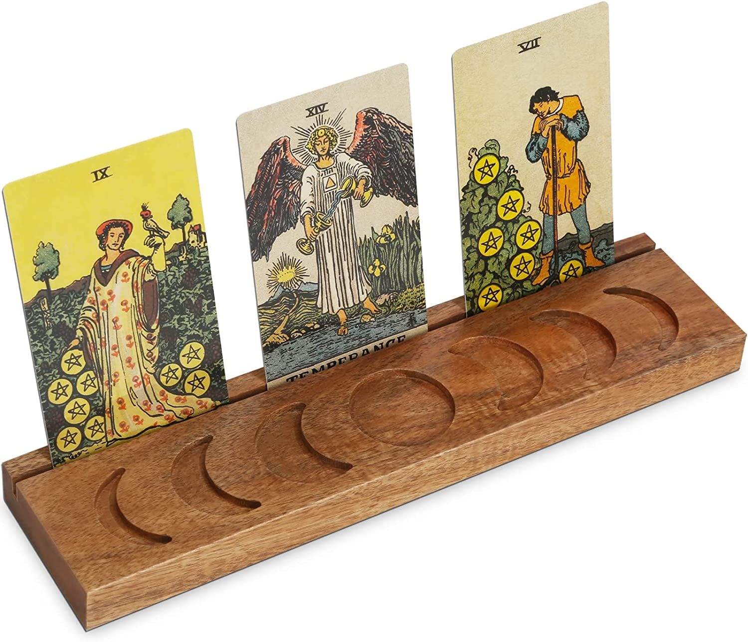 Wellsay Wooden Tarot Card Holder with Moon Phase, Witchy Stand for ...