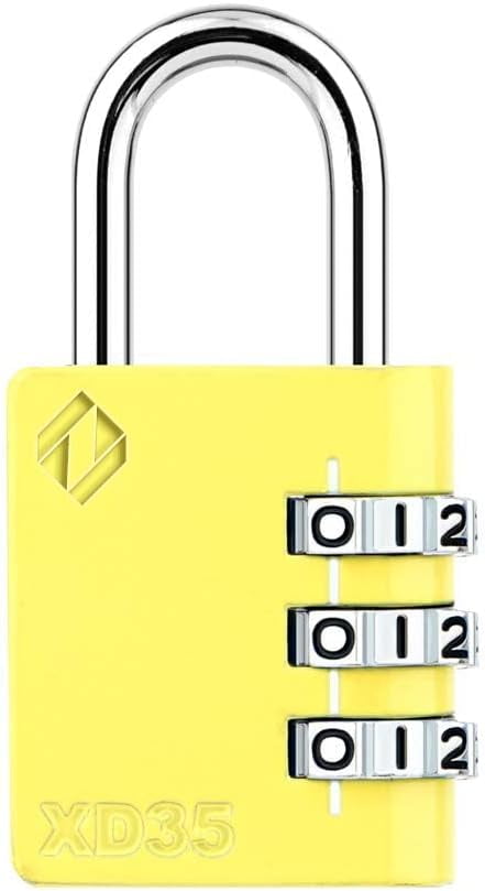 Wellsay XD35 Combination Lock, 3-Digit Padlock for School m Sports ...