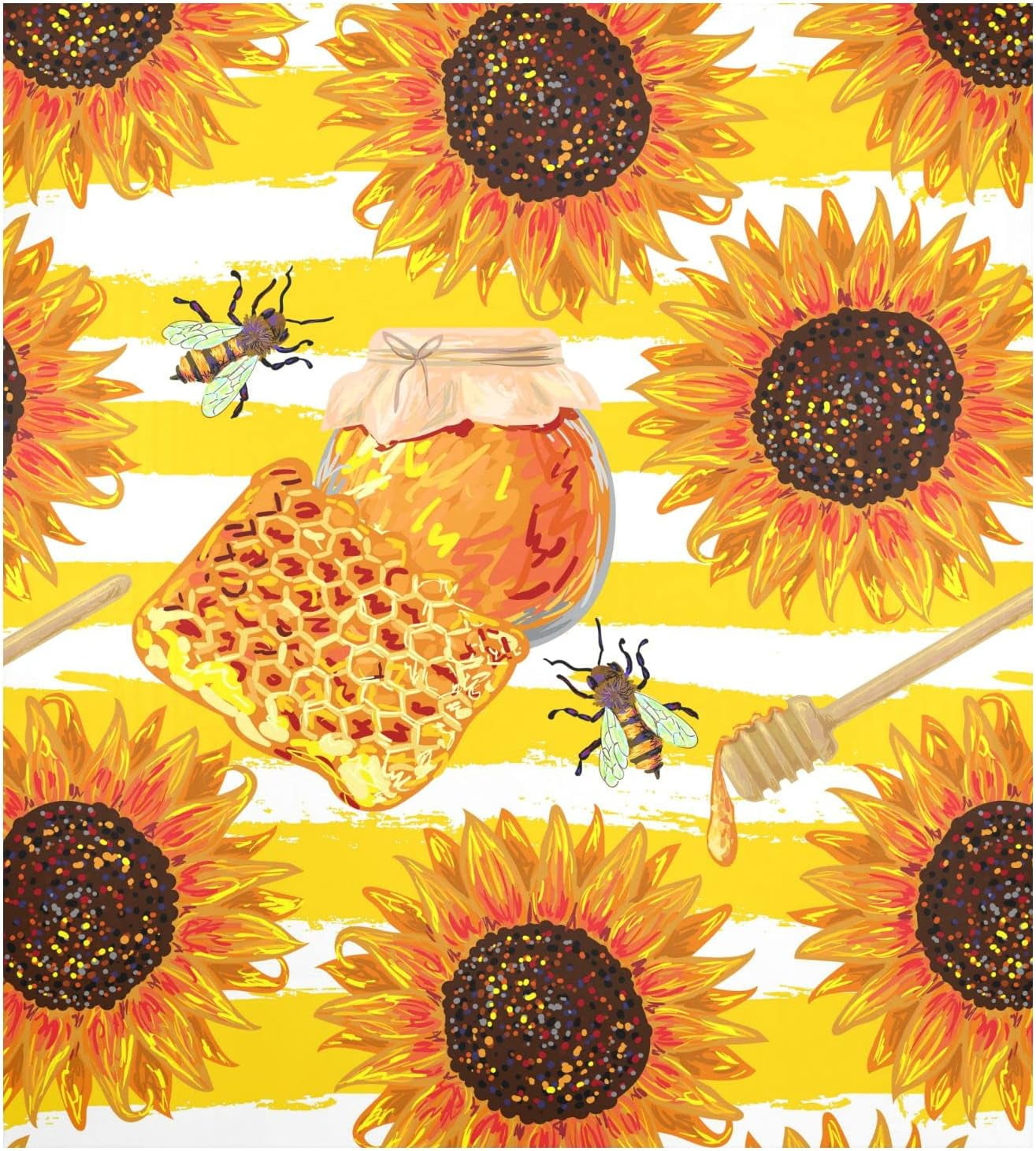 Wellsay Yellow Sunflower Bee Stripe Large Dishwasher Magnet Magnetic ...