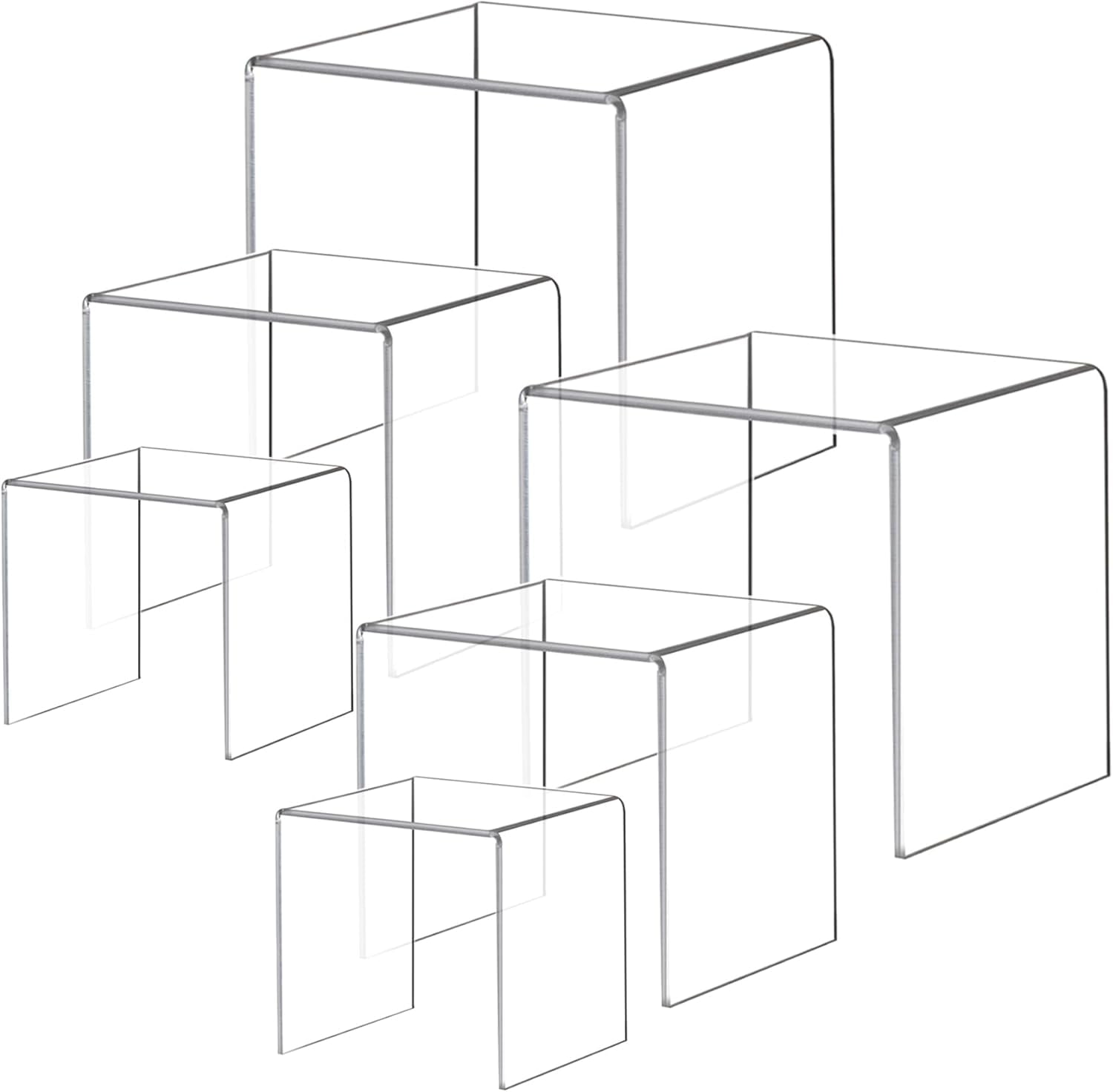 Wellsay cooker 6 Pack Clear Acrylic Riser isplay Stand For Cupca, Arts ...