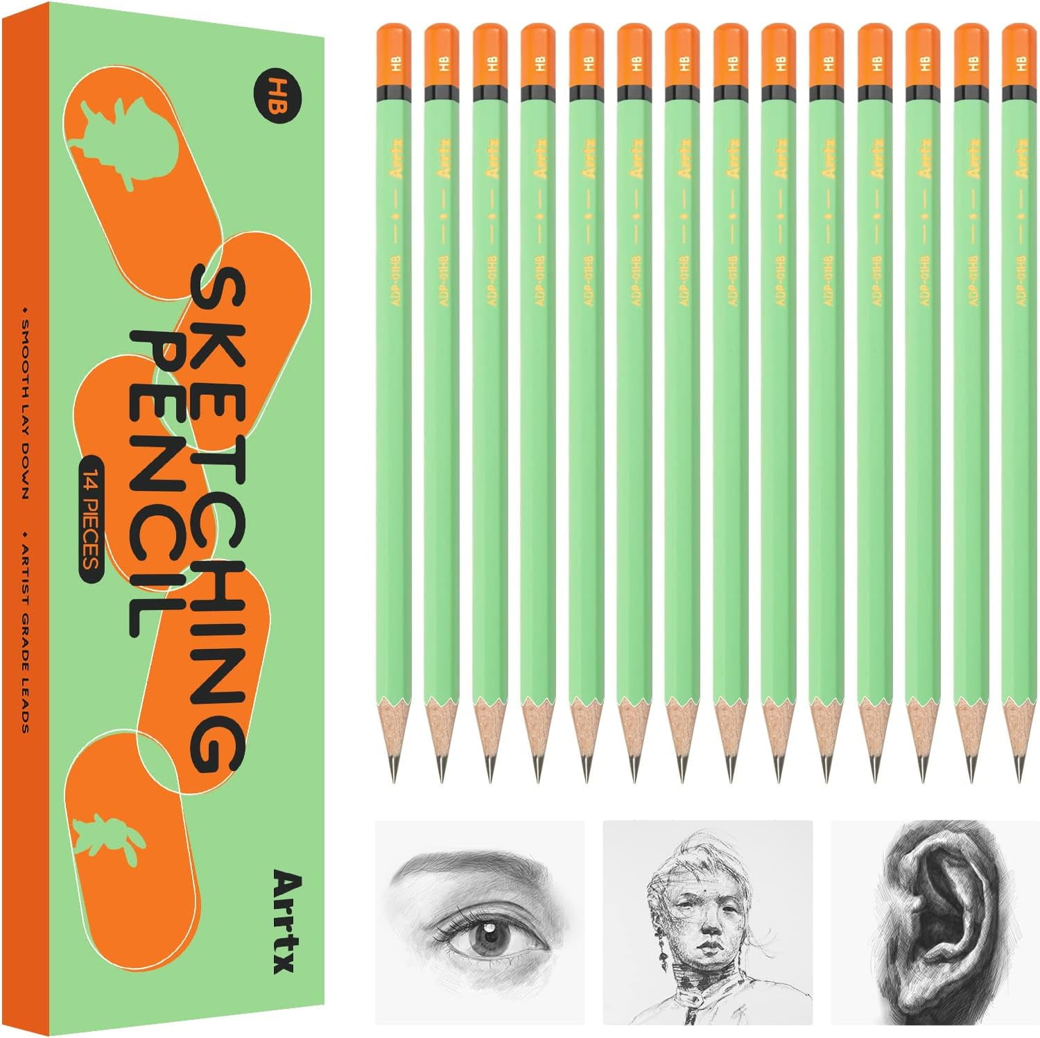 Wellsay fessional Drawing Sketch Pencils | 14 Pack #2 HB Art Sketng ...