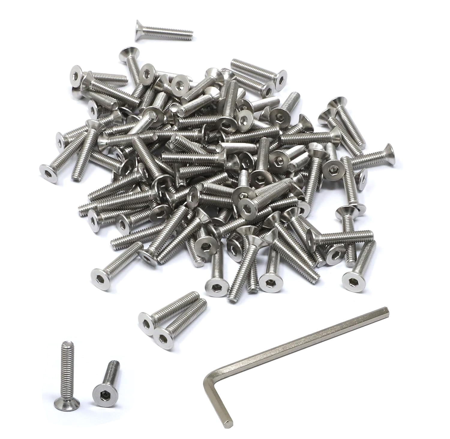 Wellsay iel 100 Pcs M3 x 16mm Thread Pitch 0.5 mm Stainless Steel 304 ...