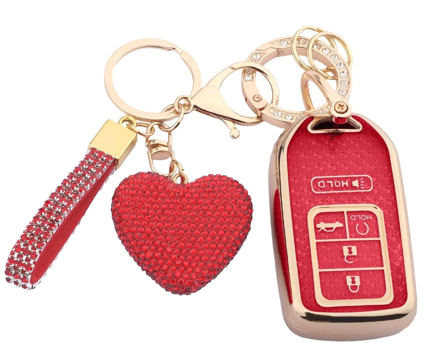 Wellsay key fob cover featuring a Diamond Bling Keychain, offering full ...