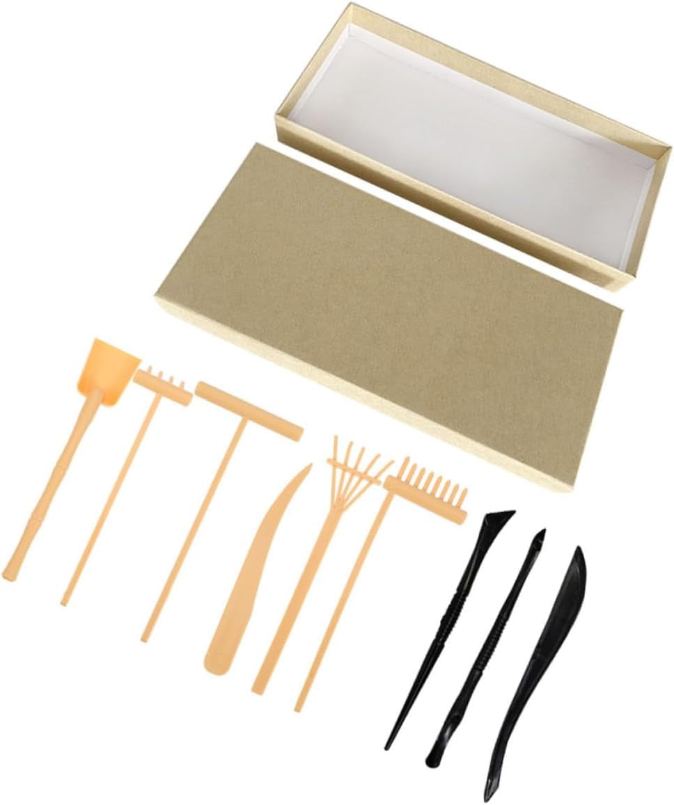 Wellsay que Japanese Style Zen Garden Sand Table Tool Set Mini Rake and ...