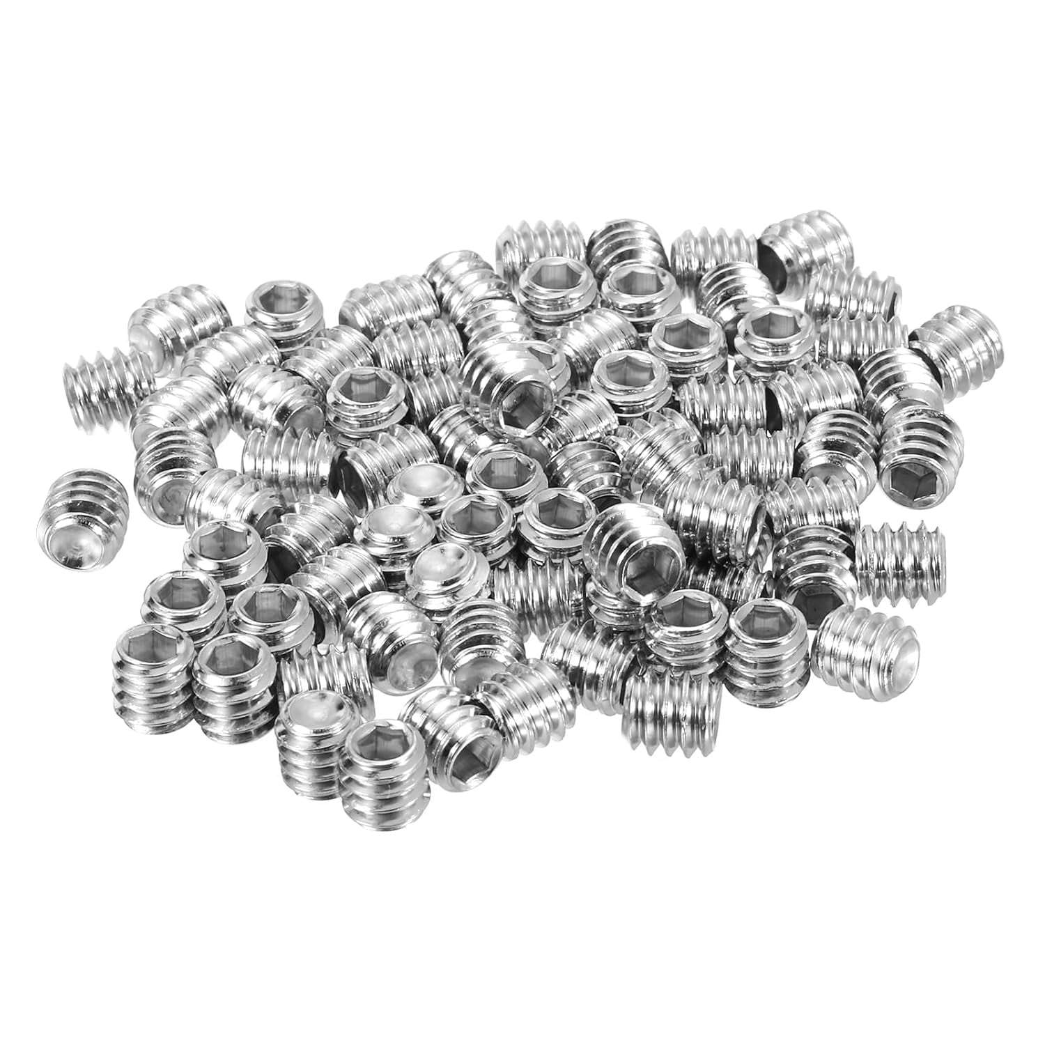 Wellsay ul 100Pcs Hex Socket Grub Screw, 1/4-20x1/4 304 Stainless Steel ...