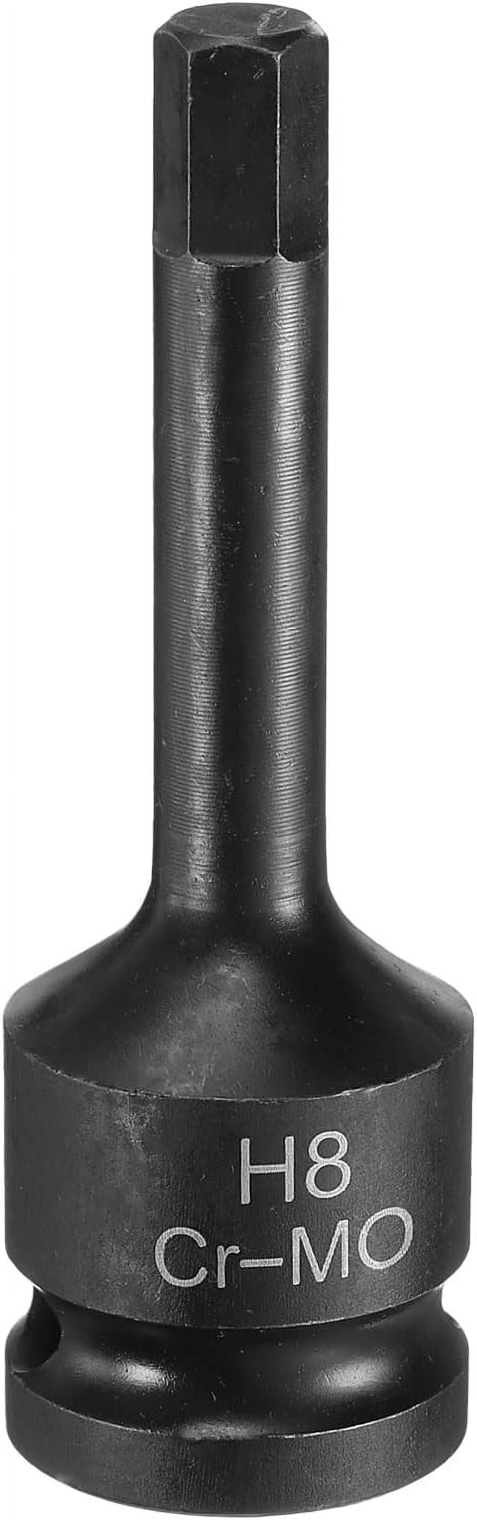 Wellsay ul 8mm Hex Impact Bit Socket H8 1/2" CR-MO Steel Phhate Black ...