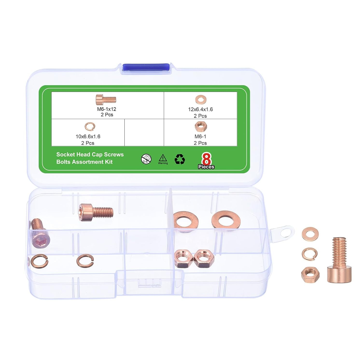 Wellsay ul Hex Socket Bolts Kits (M6), Red Cor Cup-Shaped Head Cap ...