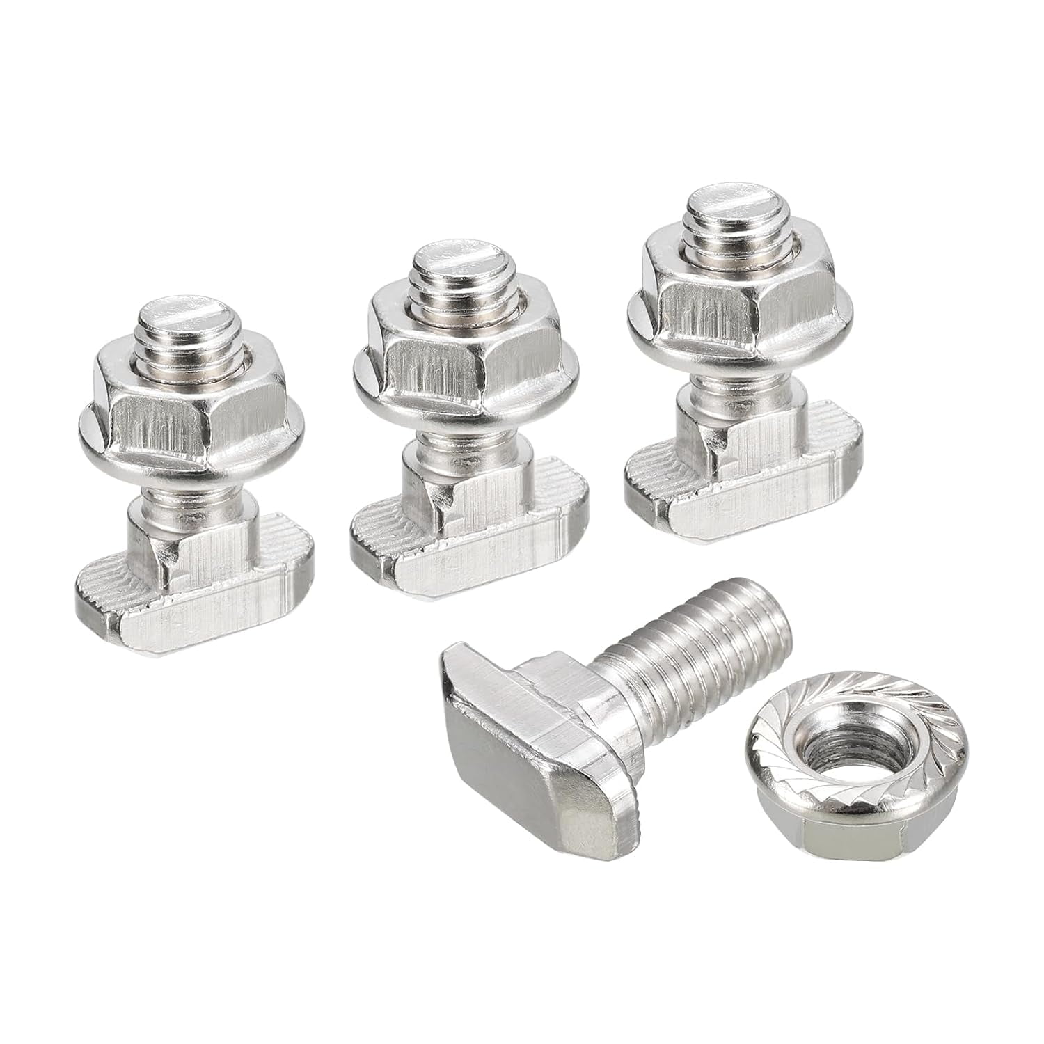 Wellsay ul M8x20mm T Slot Drop-in Bolt and M8 Hexagon Flange Nut Set ...