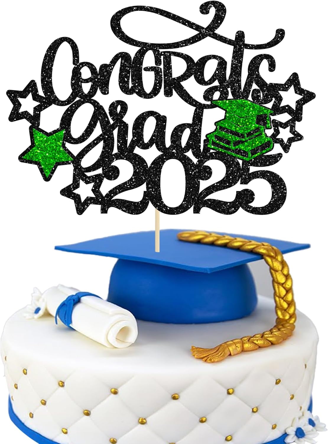 Wellsay use 1Pc Congrats Grad 2025 Cake Tor Glitter Star Class of 2025 ...