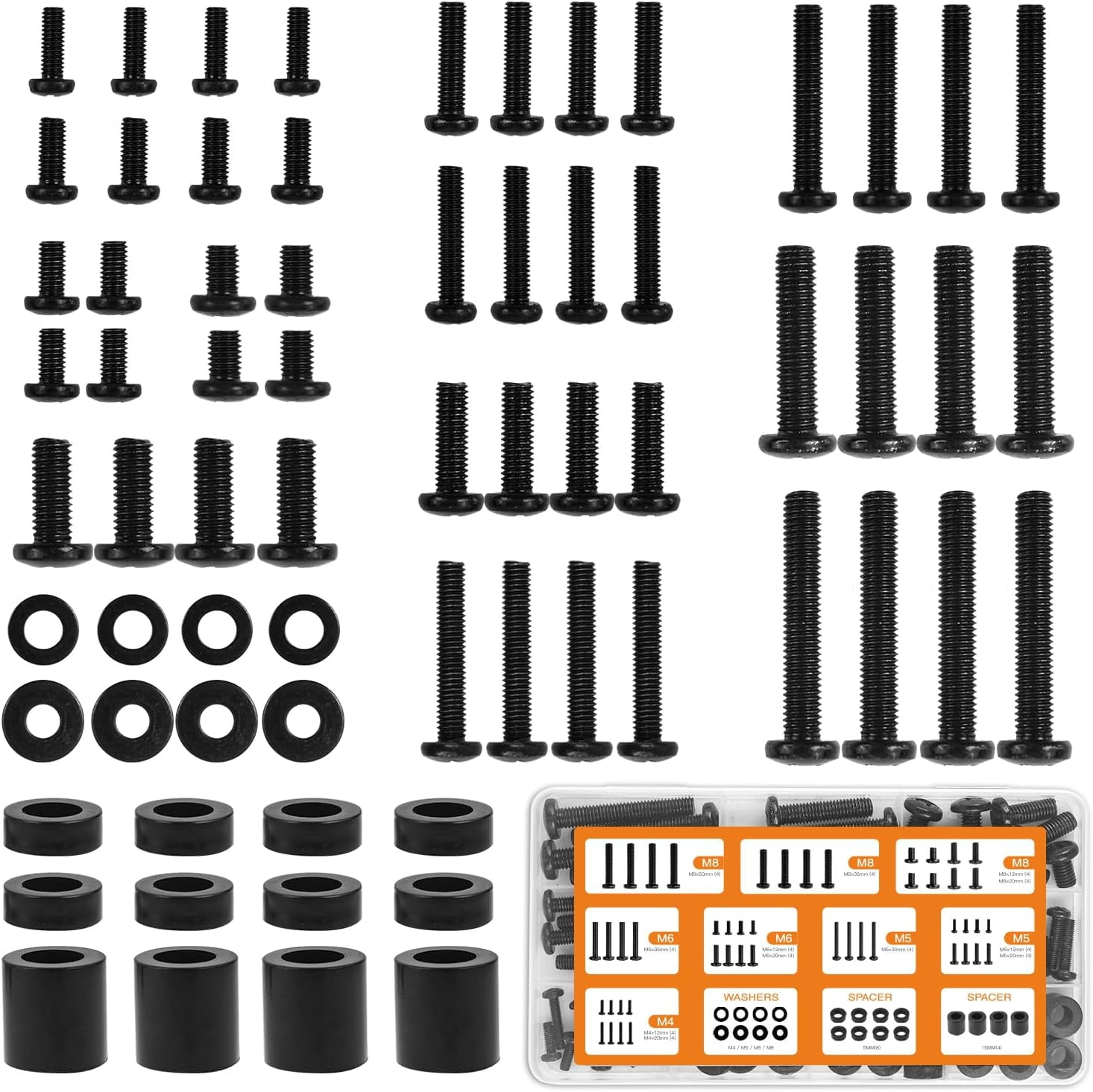 Wellsay versal TV Mounting Hardware Screw Kit Set with Box - M4 M5 M6 ...
