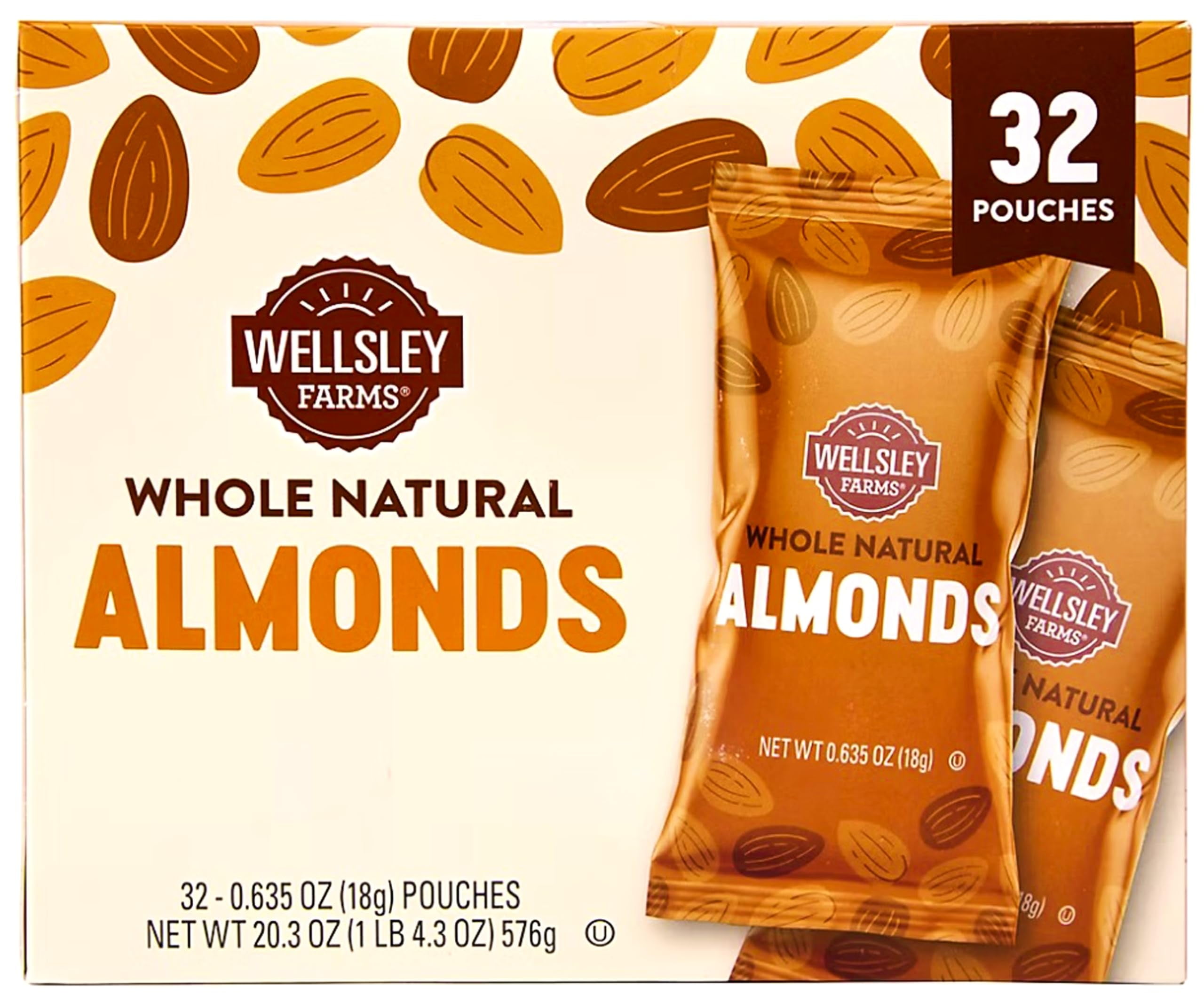 Wellsley Farms 100 SCH4 Calorie Almond Snack Packs, Gluten-Free, Kosher ...