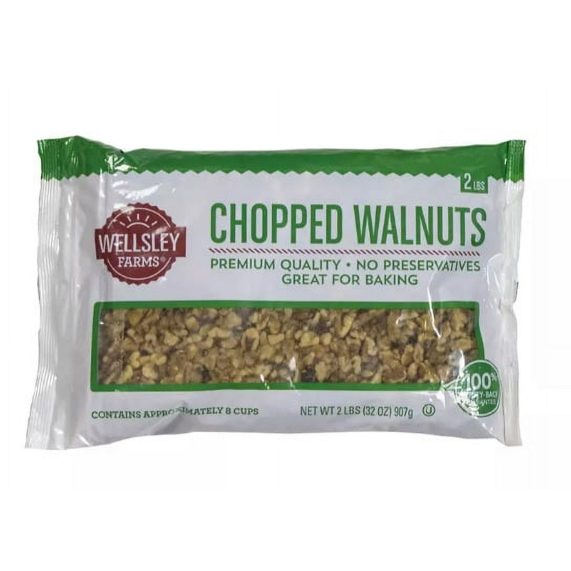 Wellsley Farms Chopped Walnuts, 32 oz, Pack of 2, Raw Walnuts for ...