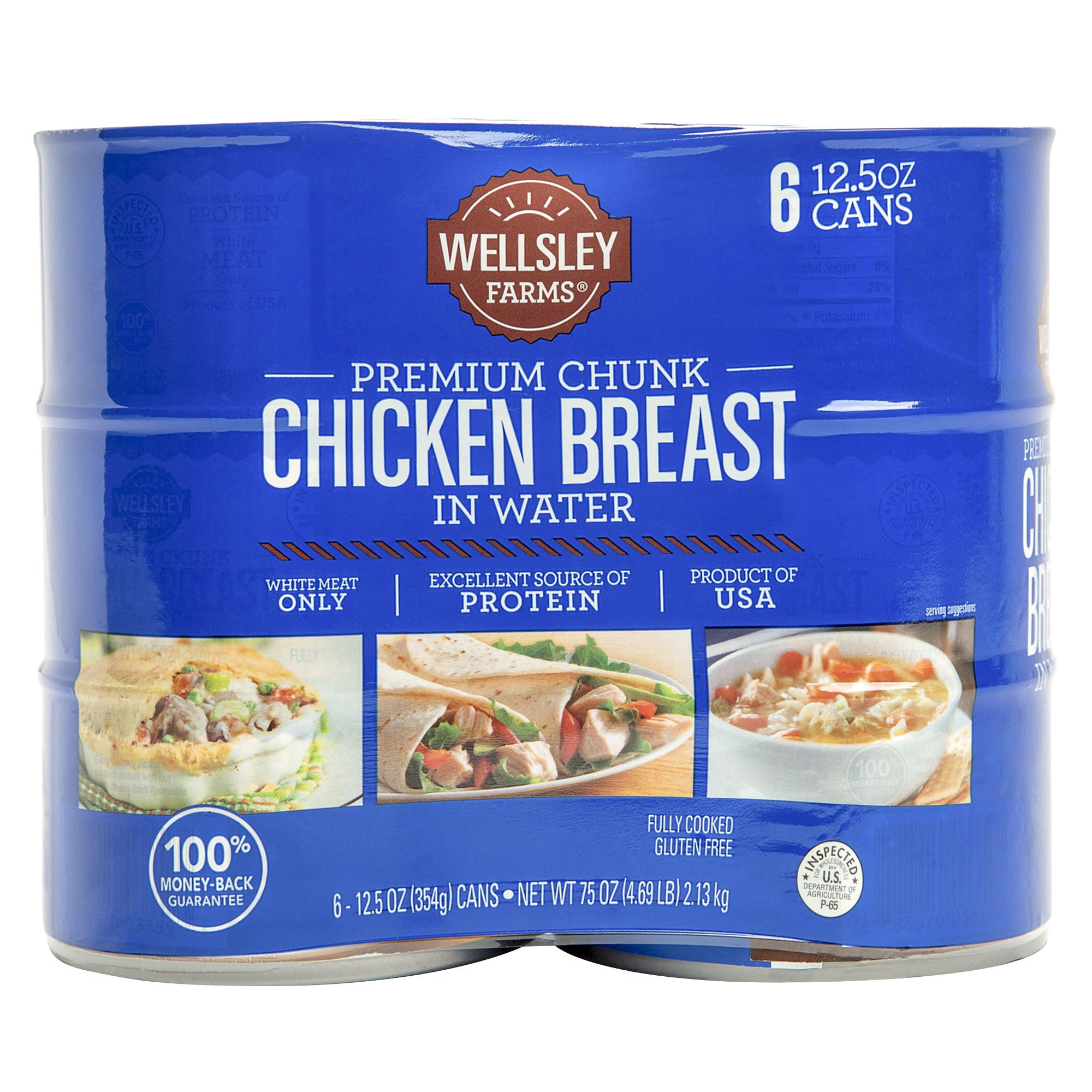Wellsley Farms Chunk Chicken Breast in Water, 6 ct./12.5 oz. - Walmart.com