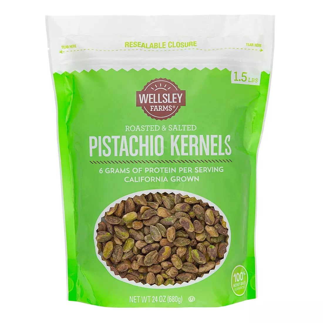 Wellsley Farms Roasted and Salted Pistachio Kernels, 24 oz. - Walmart.com
