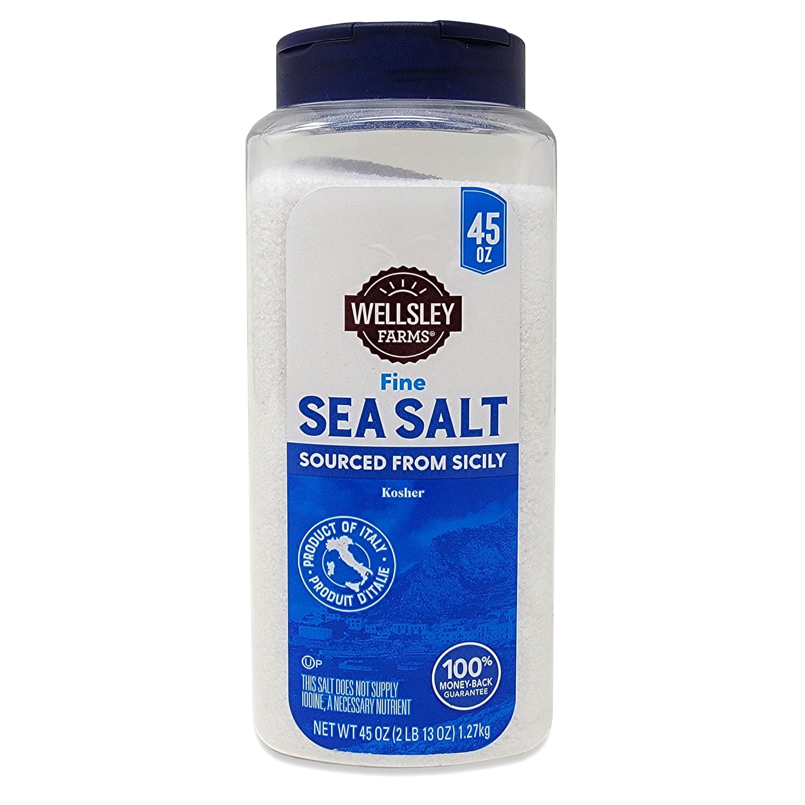 Wellsley Farms Sea Salt HMF23 from Italy - Kosher, Premium, Hand-Harvested Natural Sicilian ...