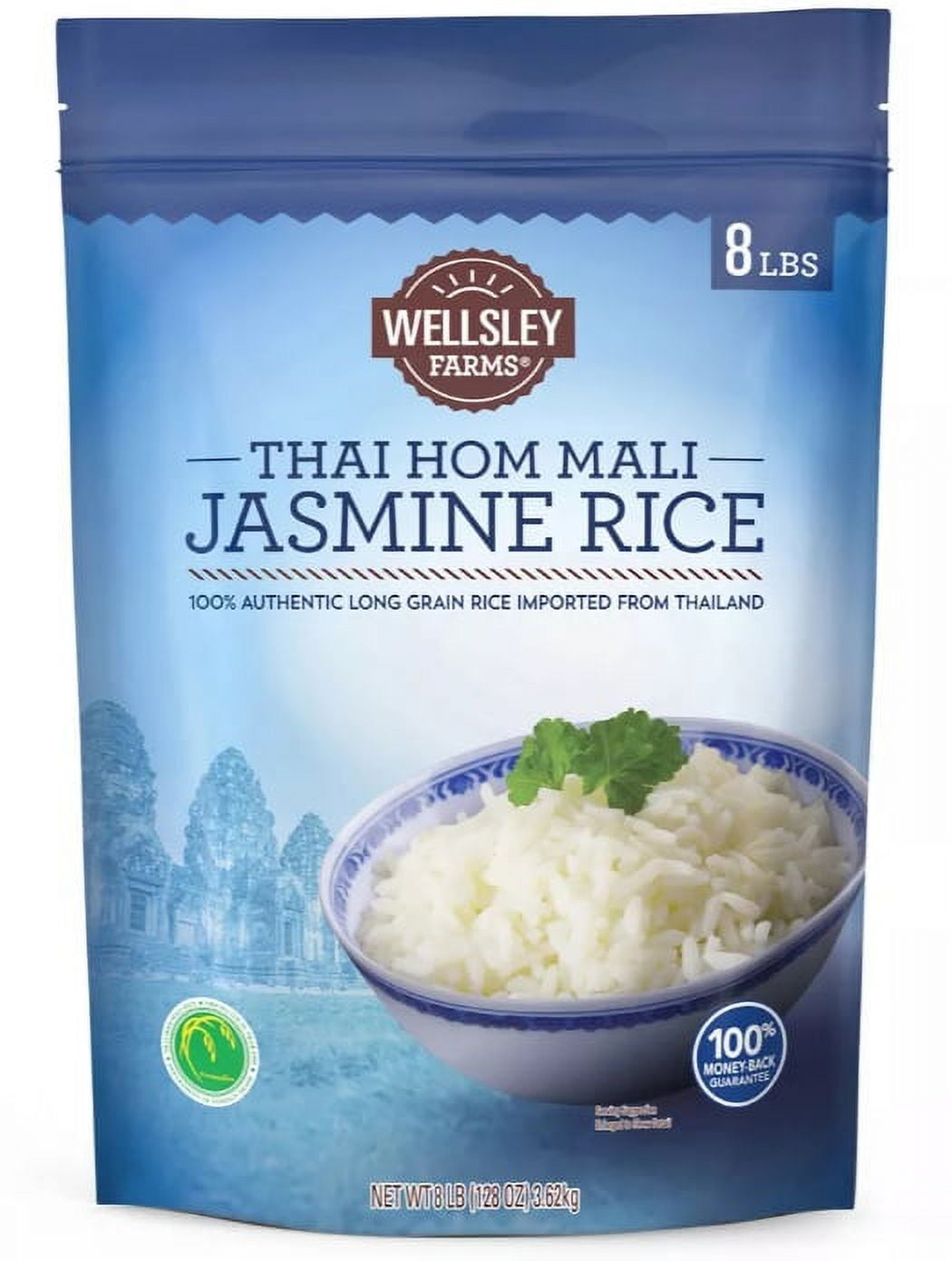 Wellsley Farms Thai Hom Mali Jasmine Rice, 8 lbs, Long Grain, Authentic ...