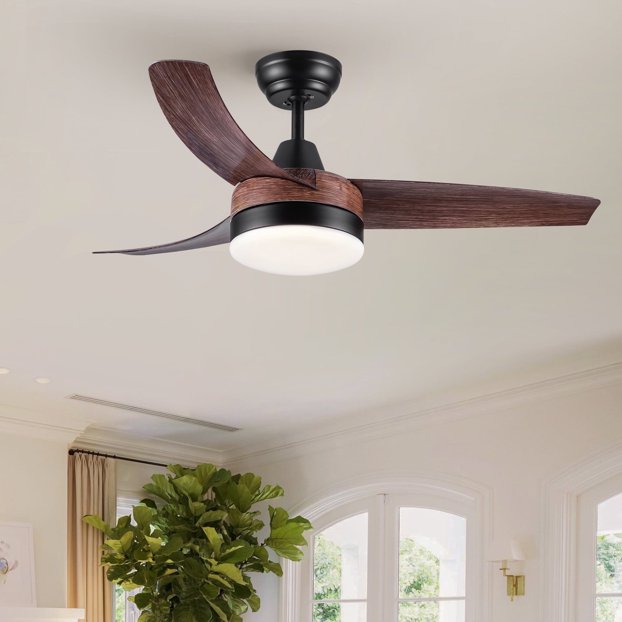 Wellspeed 42 in. Farmhouse Ceiling Fan with Light and Remote, DC ...