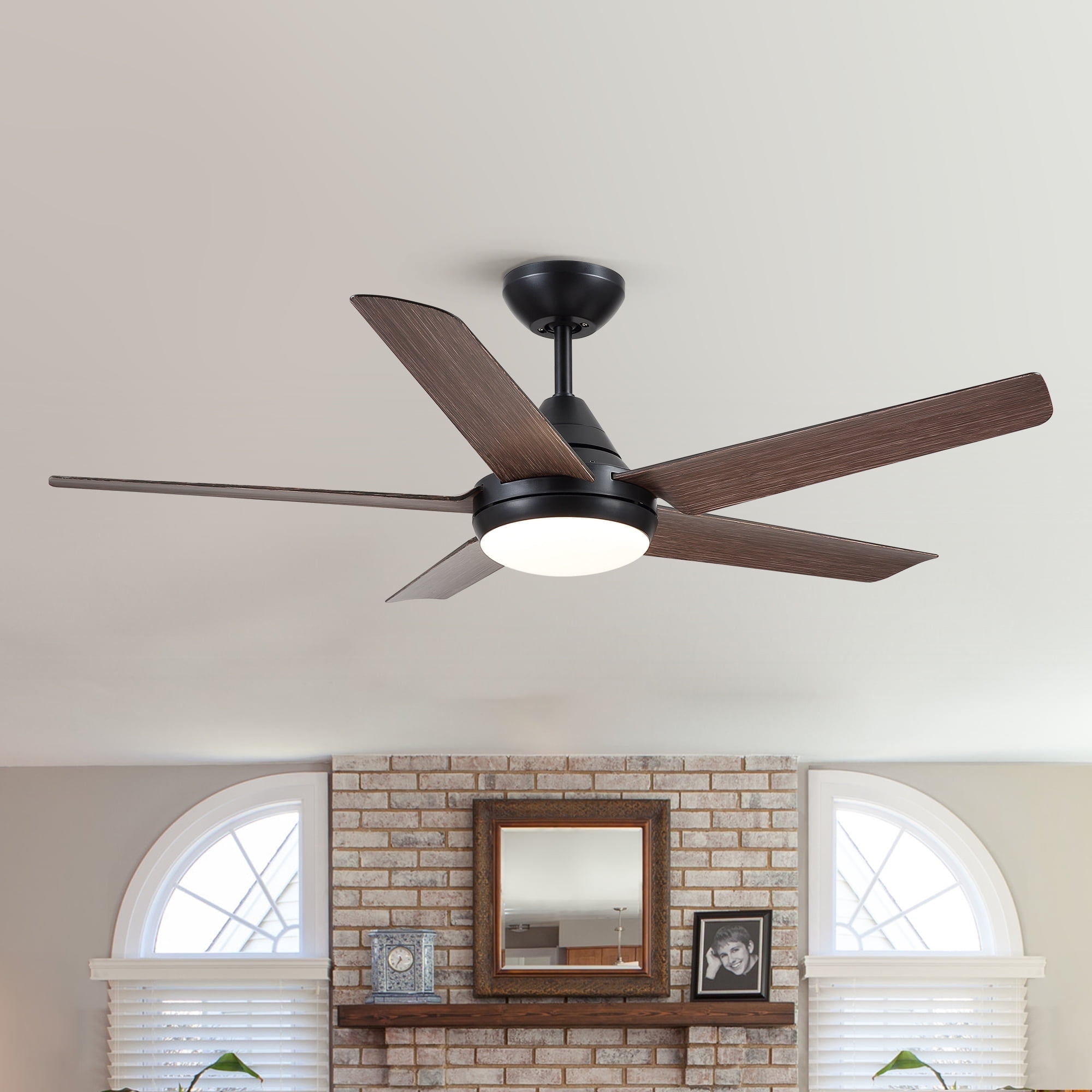 Wellspeed 48 in. Ceiling Fan with Light and Remote, Farmhouse Ceiling ...