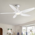 Wellspeed 60 in. 5-Blade Modern Matte White Indoor Ceiling Fan with ...