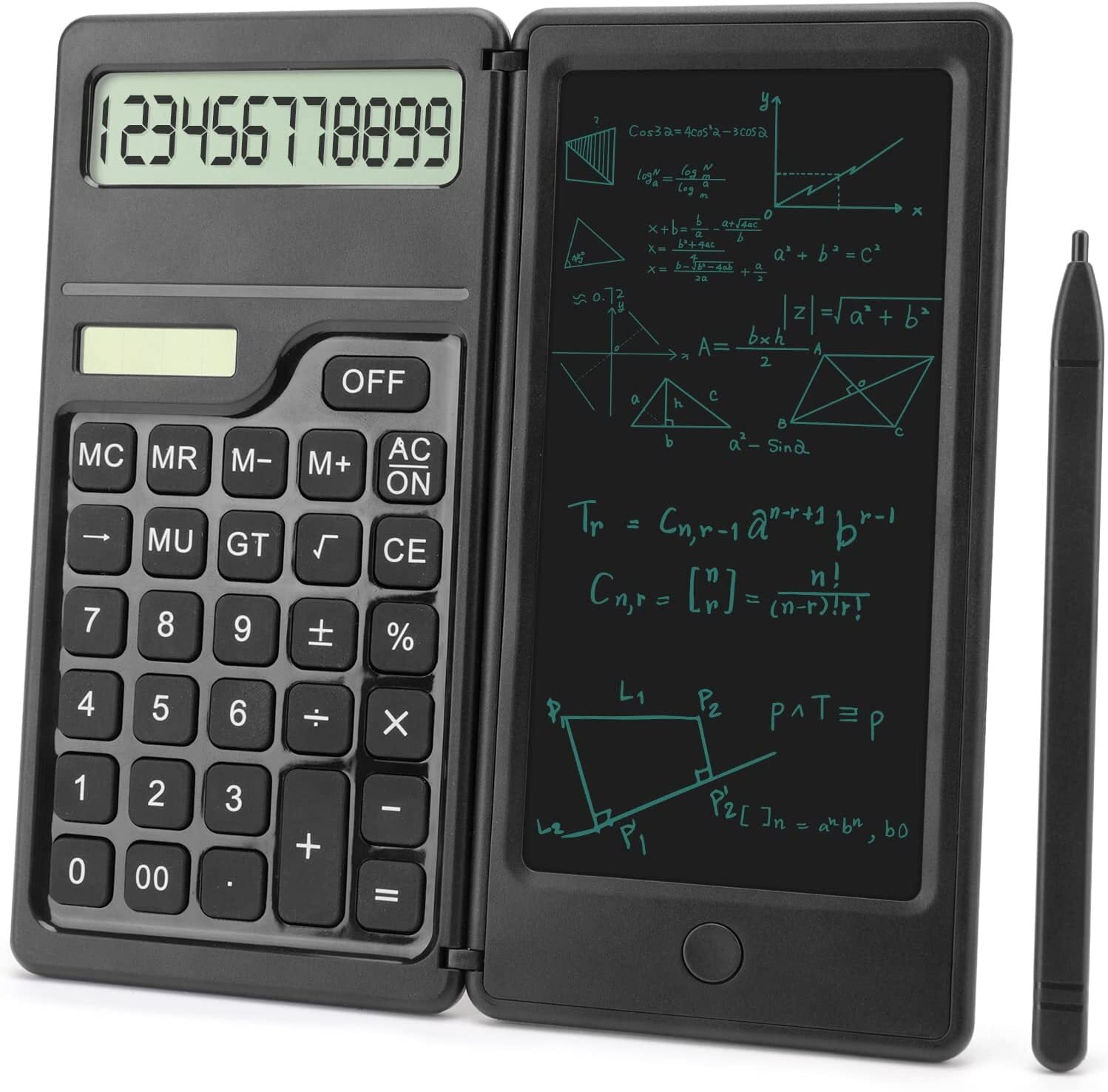 Welltop Calculator with 6 Inch LCD Writing Pad, Mute Desk Calculator ...
