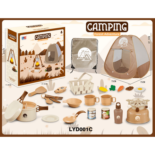 Welltop Pretend Camper Play Tent Set, Indoor Outdoor Pop-up for ...