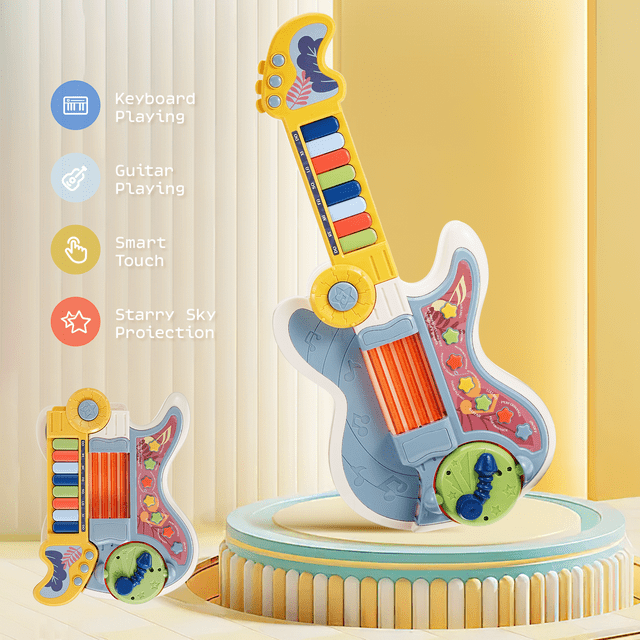 Welltop Kids Guitar Toy, 4 in 1 Musical Instruments for 3-5 Year Olds ...