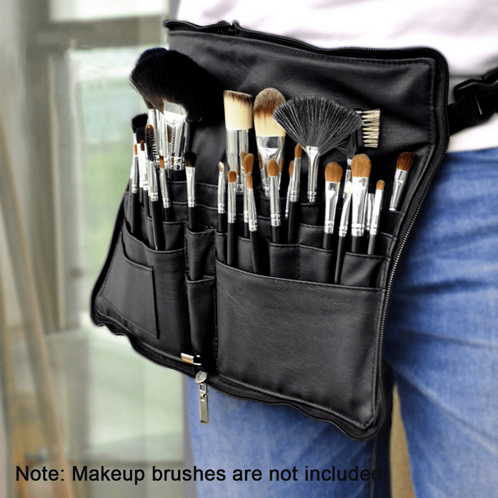 Welltop PU Leather Makeup Brush Case Organizer, Adjustable Belt, 22 ...