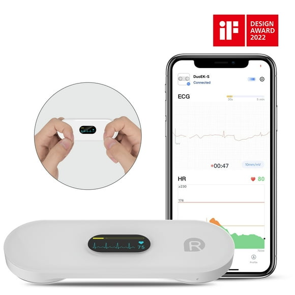 Wellue ECG Heart Monitor with Screen Display,Handheld Bluetooth ...