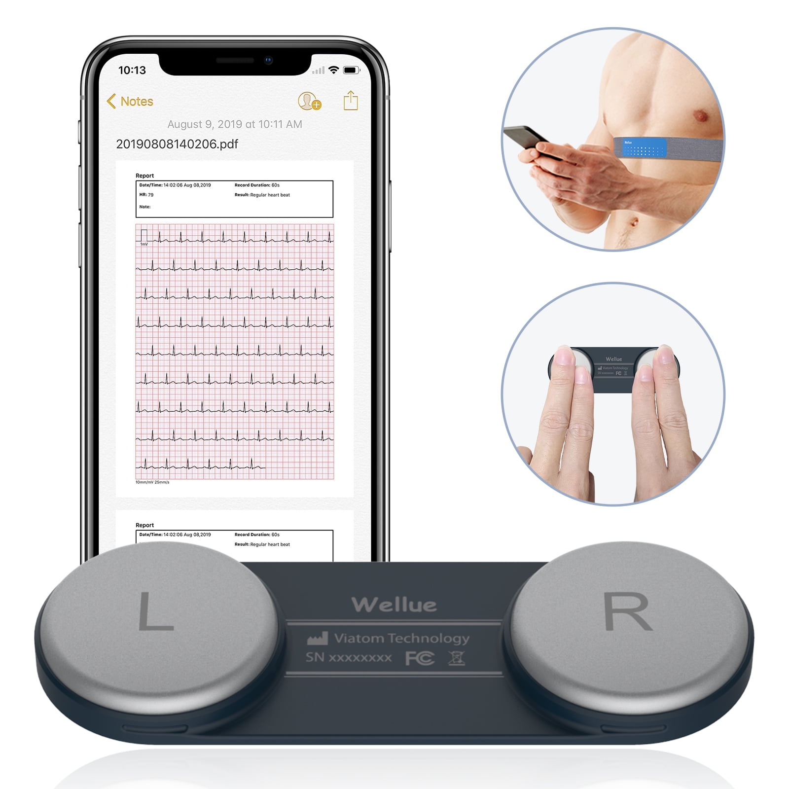 Wellue ECG Monitor | Portable EKG Heart Rate Monitor | Wireless ...
