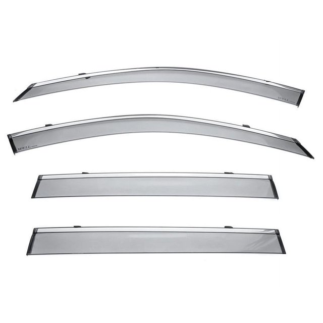 Wellvisors Side Window Visors Wind Deflectors Rain Guard With Chrome ...