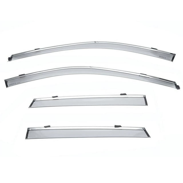 Wellvisors Side Window Visors Wind Deflectors Rain Guard With Chrome ...