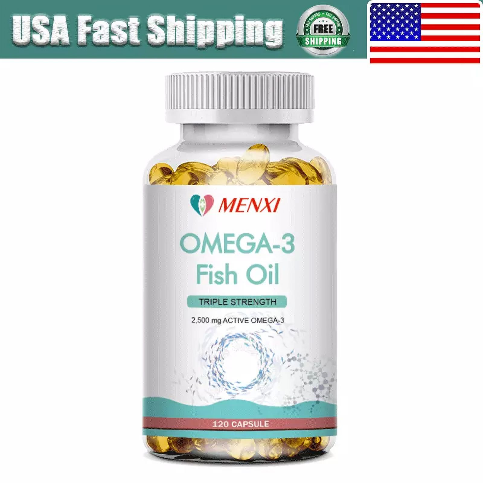 Wellvita 3x Strength 2500mg EPA & DHA, Highest Potency Omega 3 Fish Oil 120PCS Capsules ...