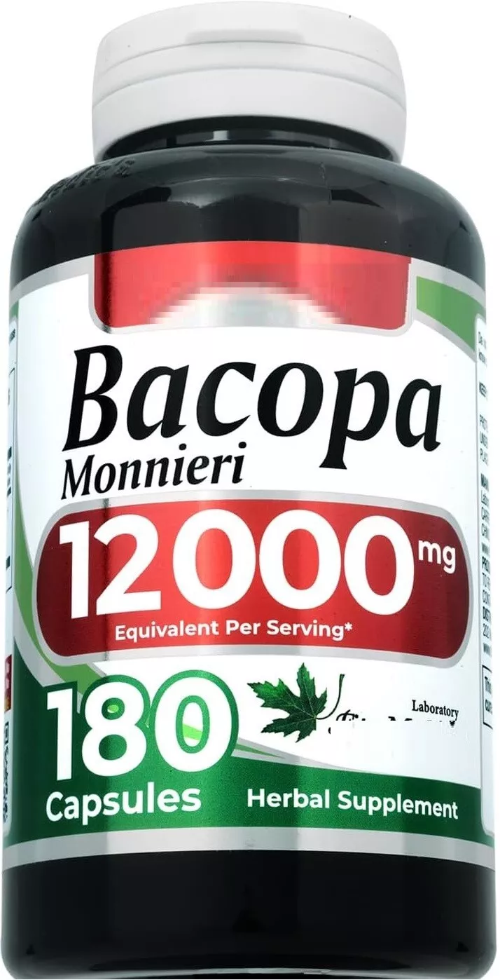 Wellvita Bacopa Monnieri Leaf 12000mg 180 Caps No Gluten - Walmart.com