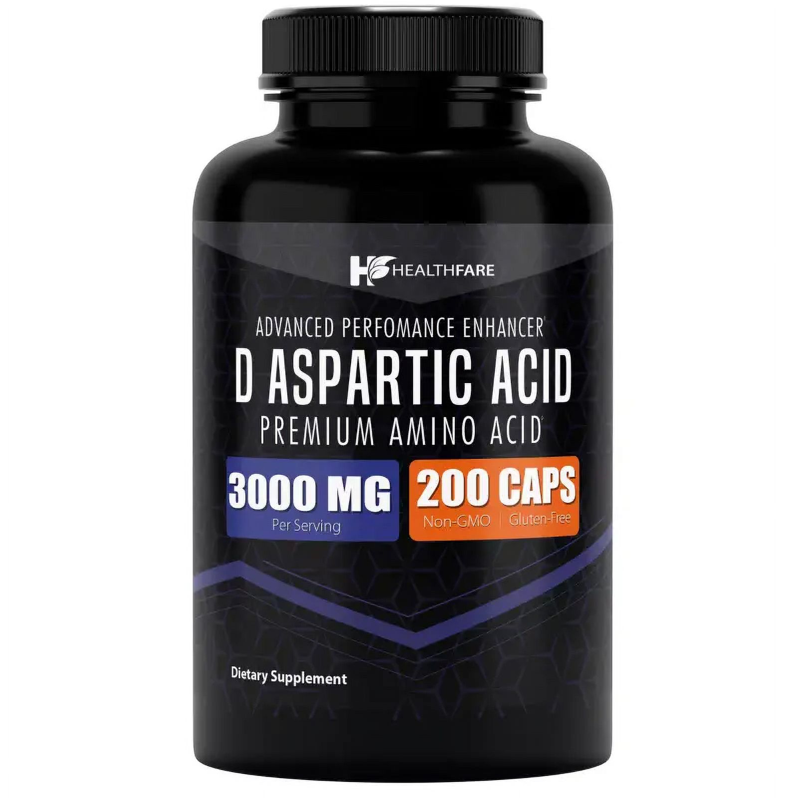 Wellvita D-Aspartic Acid (DAA) 3000mg 200 Capsules DAA Premium Amino ...
