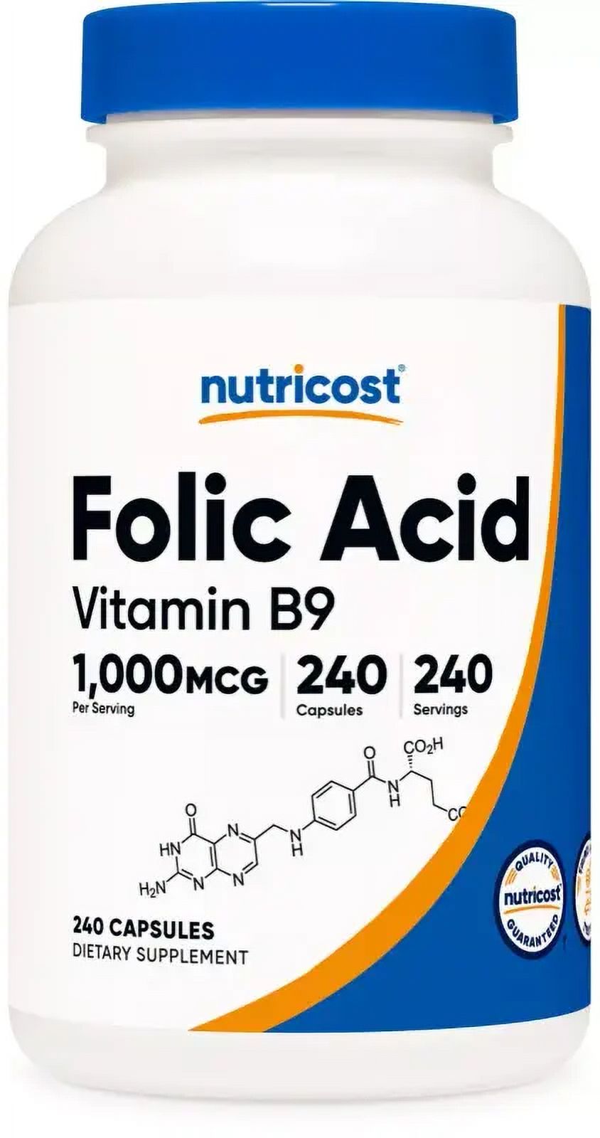 Wellvita Folic Acid (Vitamin B9) , 240 Capsules - Gluten Free & Non-GMO ...