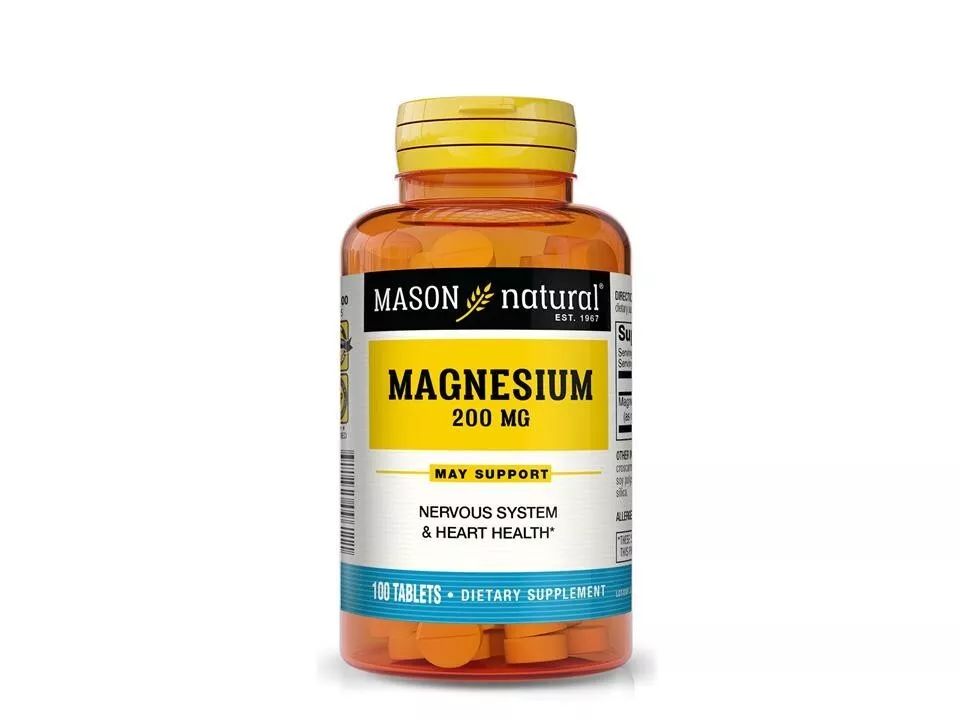 Wellvita Mason Natural MAGNESIUM 200 mg Support nervous system heart ...