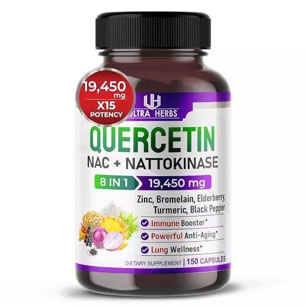 Wellvita Quercetin 19450mg + Bromelain NAC Elderberry Turmeric piperine ...