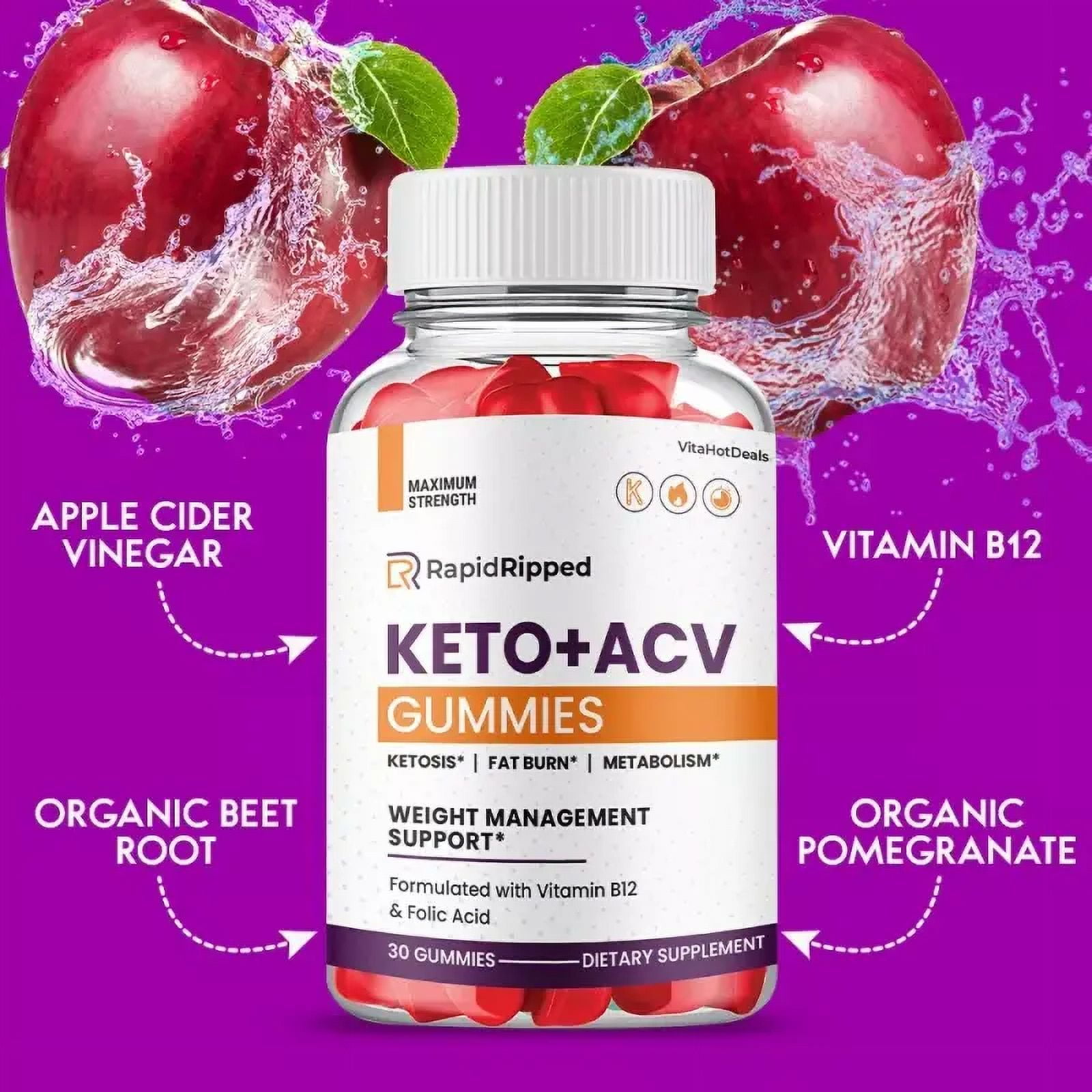 Wellvita RapidRipped Keto ACV Gummies, Max Strength Official Rapid ...
