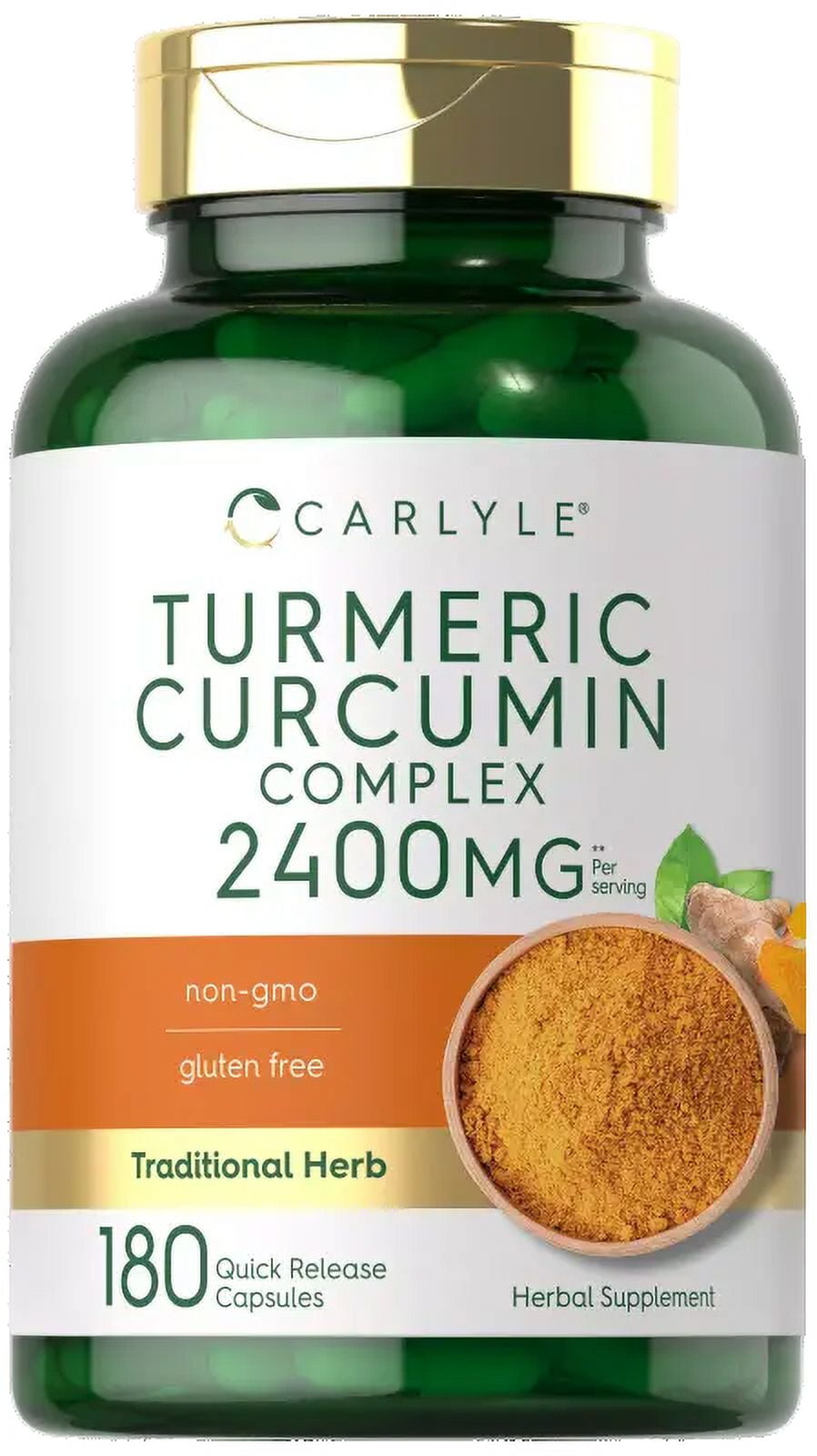 Wellvita Turmeric Curcumin 2400mg | 180 Capsules | Non-GMO, Gluten Free ...