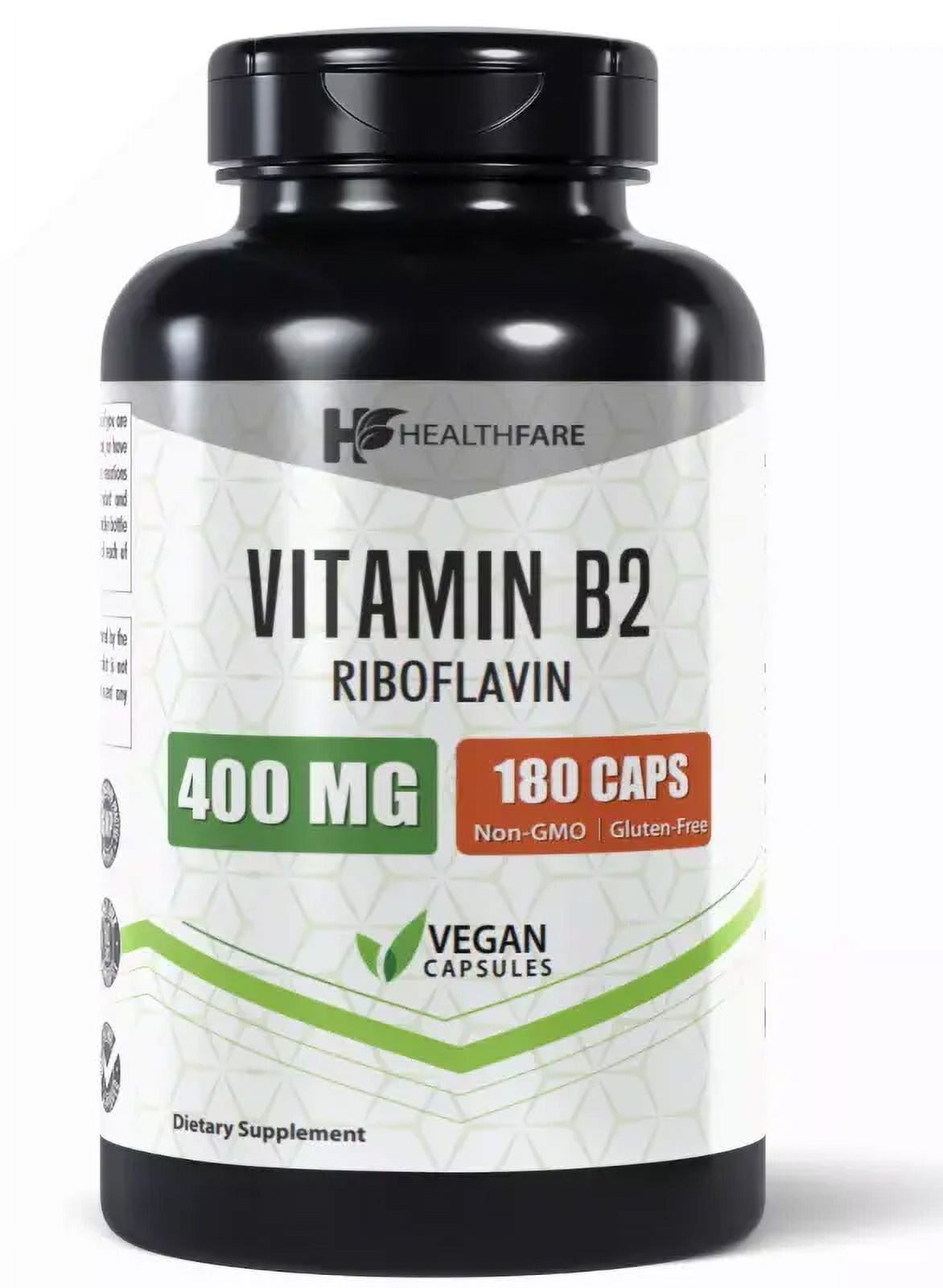 Wellvita Vitamin B2 400mg | 180 Capsules | Riboflavin | Gluten Free & Non-GMO HealthFare ...